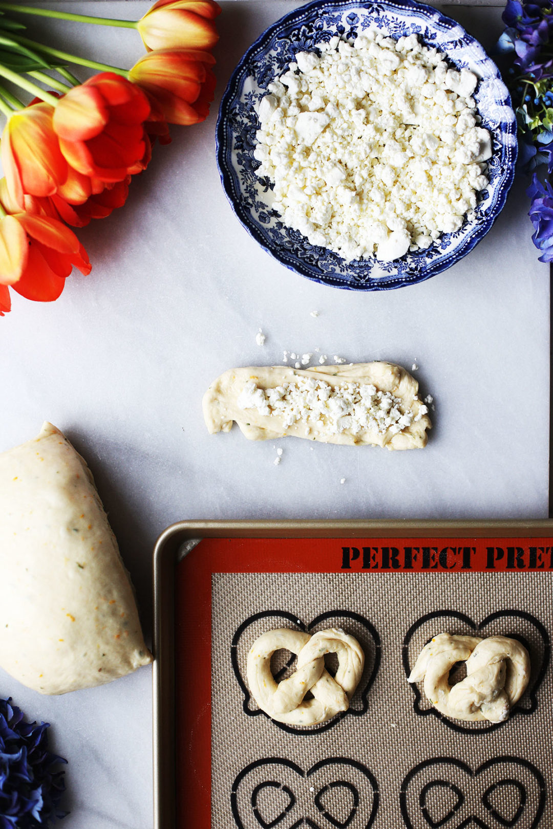 Rosemary Orange and Goat Cheese Stuffed Soft Pretzels