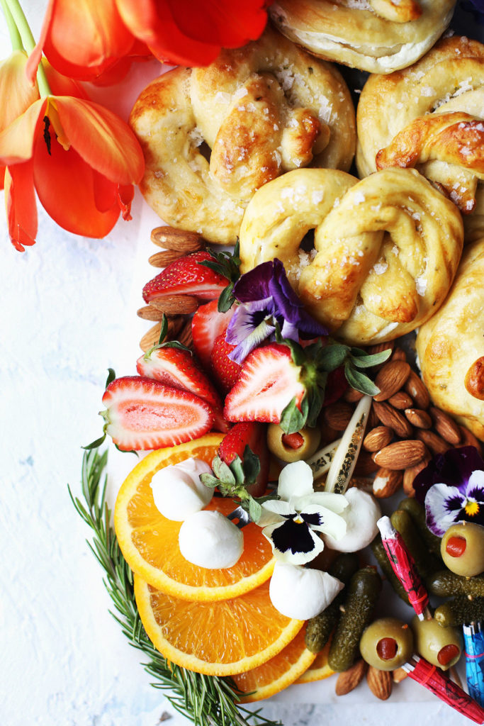Rosemary Orange and Goat Cheese Stuffed Soft Pretzels