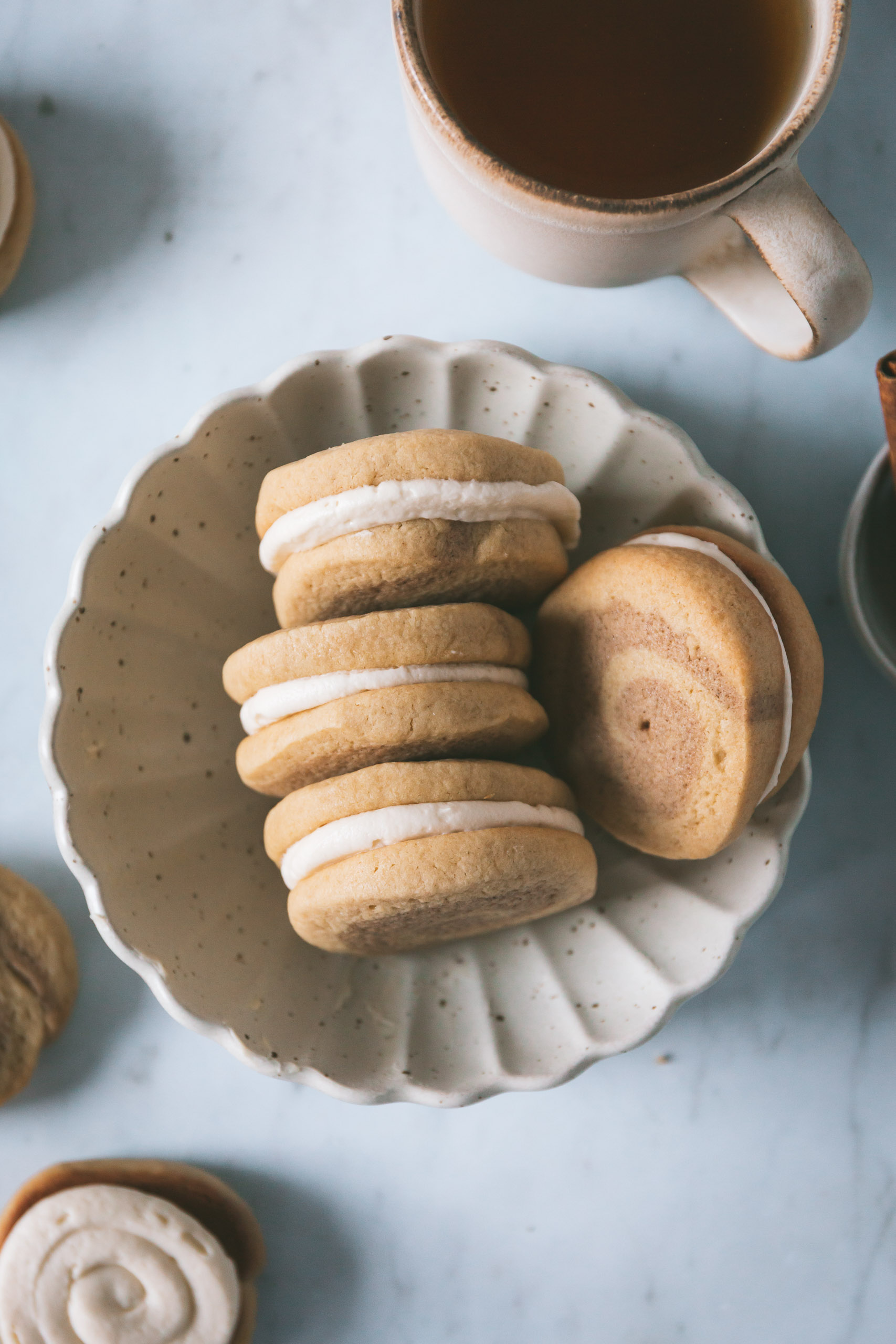 Cinnamon Roll Cookie Sandwiches - Olive and Artisan